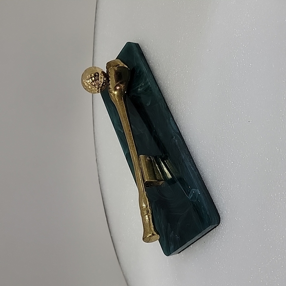 Source Unknown | Office | Vintage Golf Desk Paperweight Memo Clip Faux ...